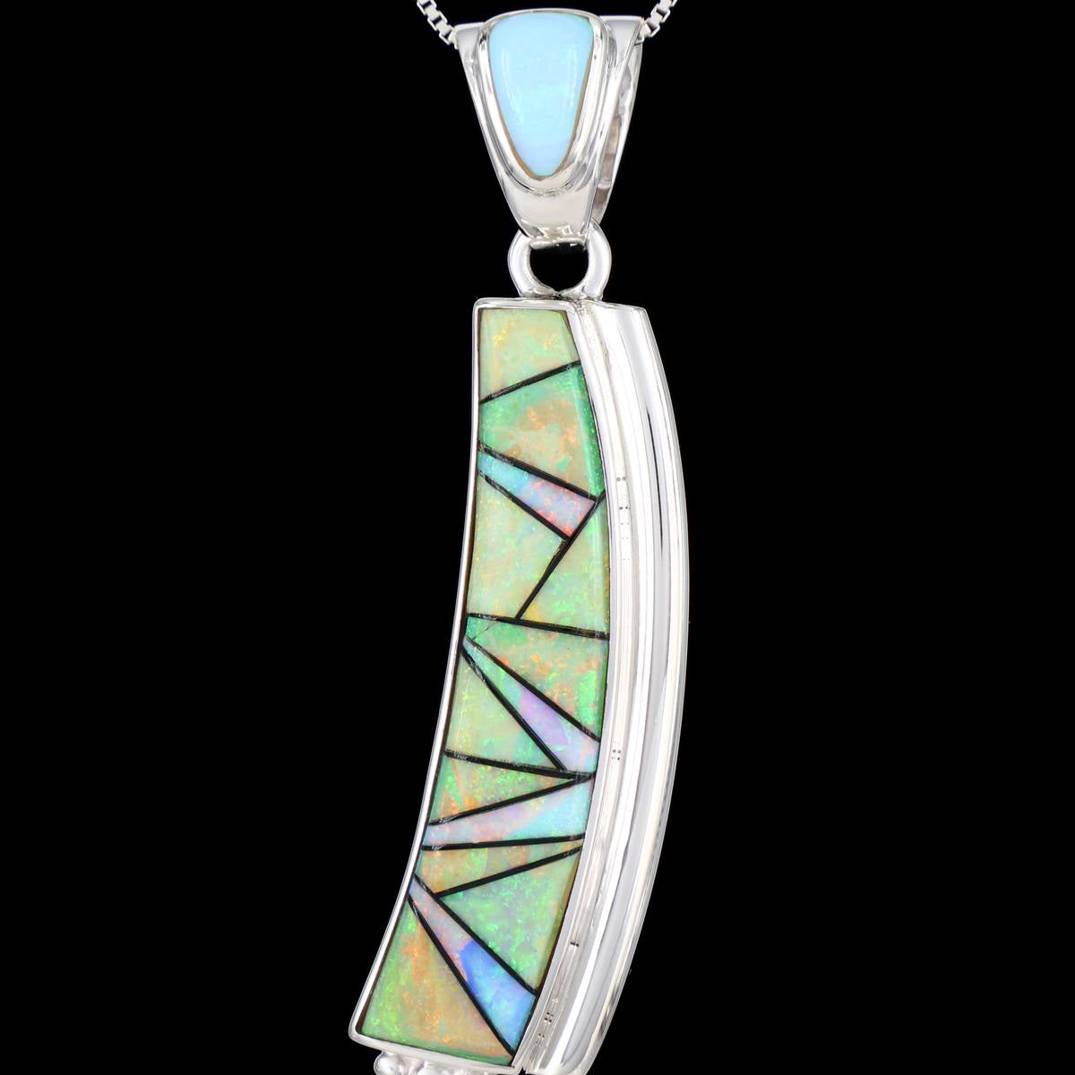 opal pendant silver