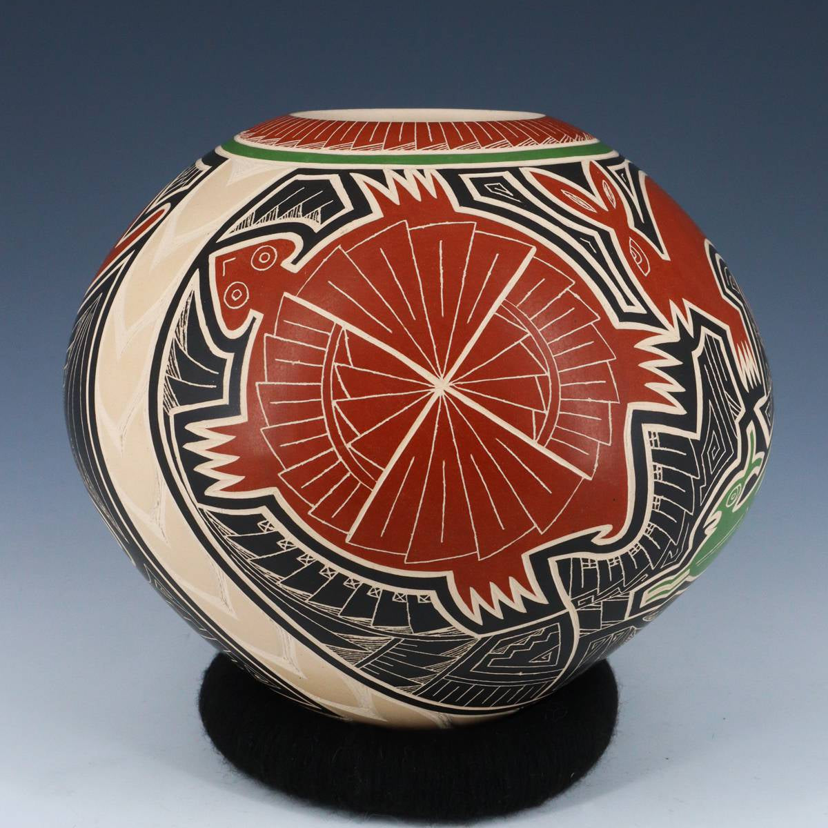 Mata Ortiz Hand Coiled Etched Wildlife Pottery – PuebloDirect.com