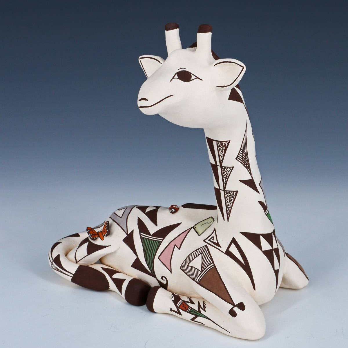 Acoma Pueblo Hand Made Pottery Giraffe Storyteller – PuebloDirect.com