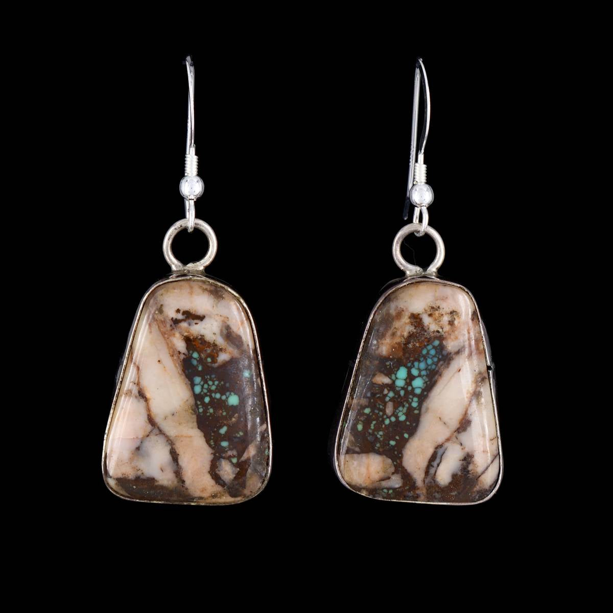 Estate Native American Boulder Turquoise Dangle Earrings – PuebloDirect.com