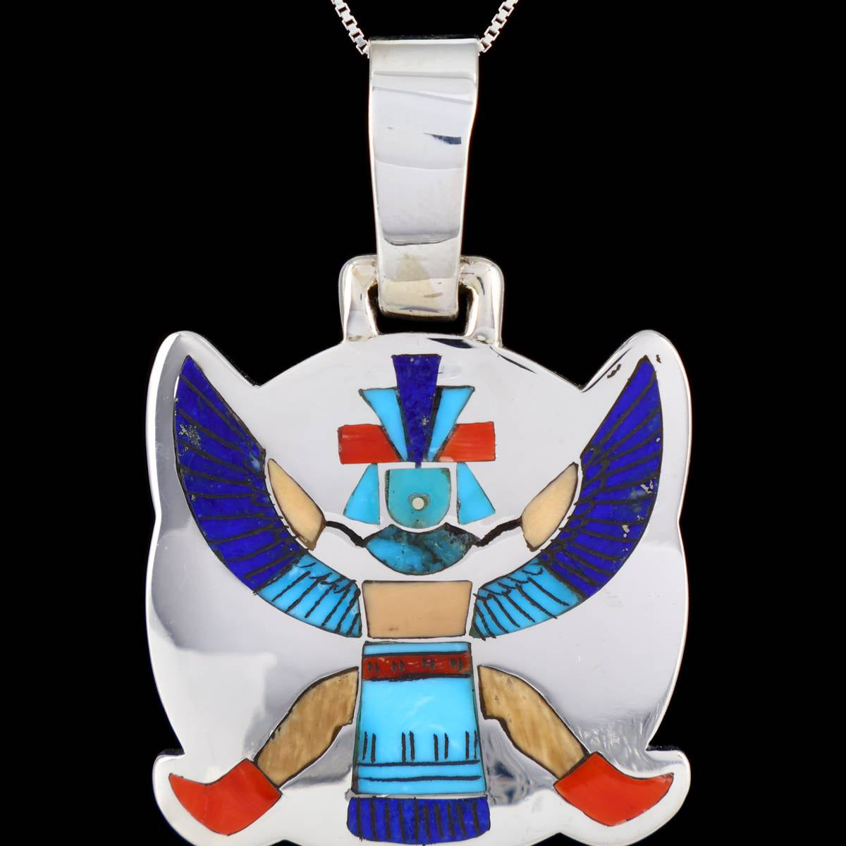 Native American Jewelry Knifewing Inlay Pendant – PuebloDirect.com