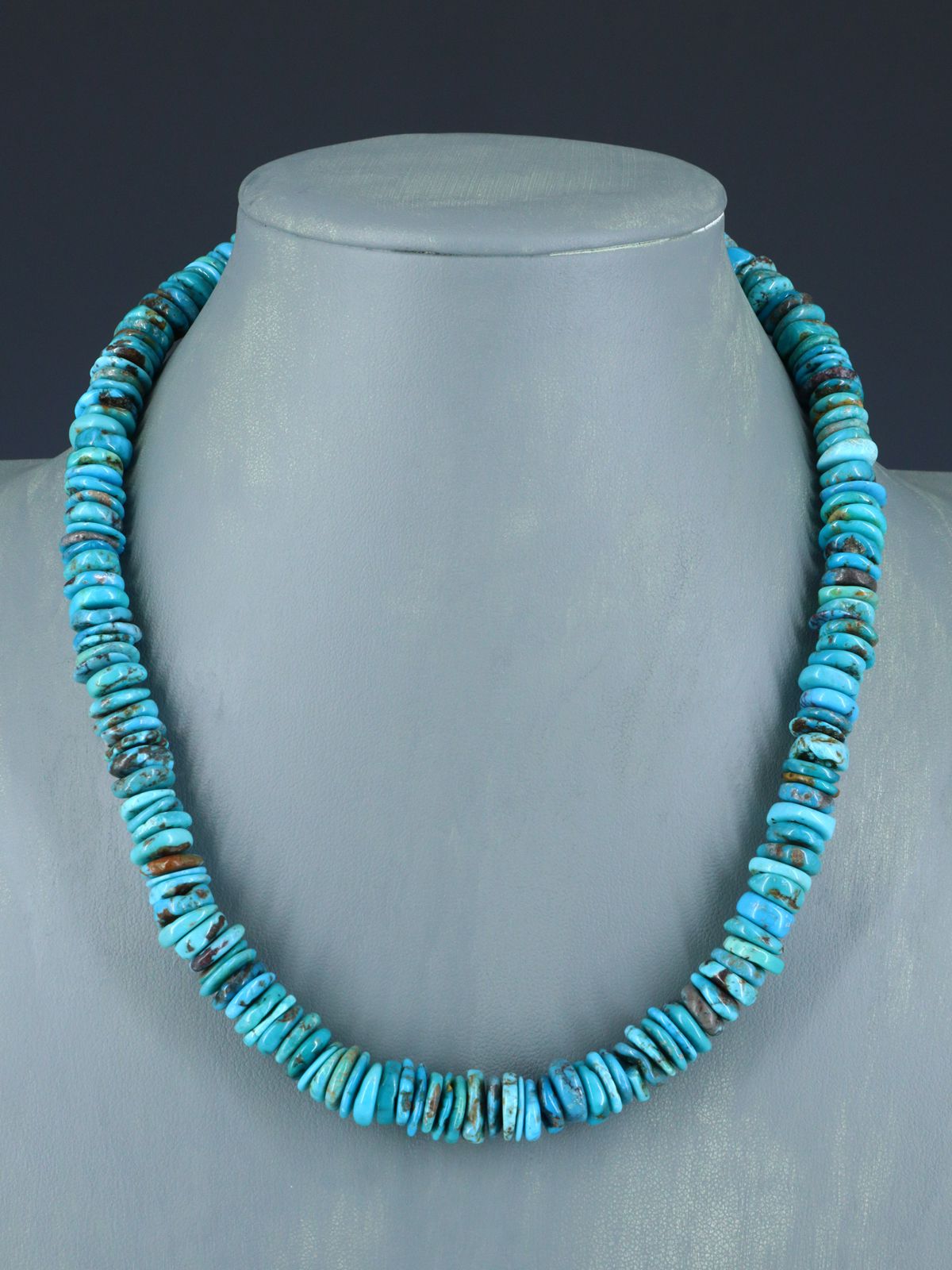 Collier turquoise à brin unique de bijoux amérindiens de 21 pouces ...