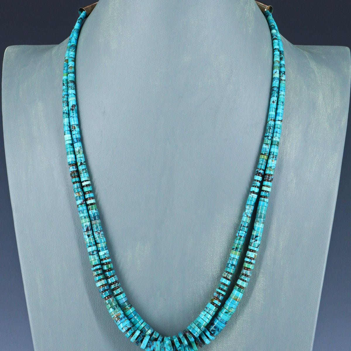 Native American Jewelry Double Strand Turquoise Necklace – PuebloDirect.com