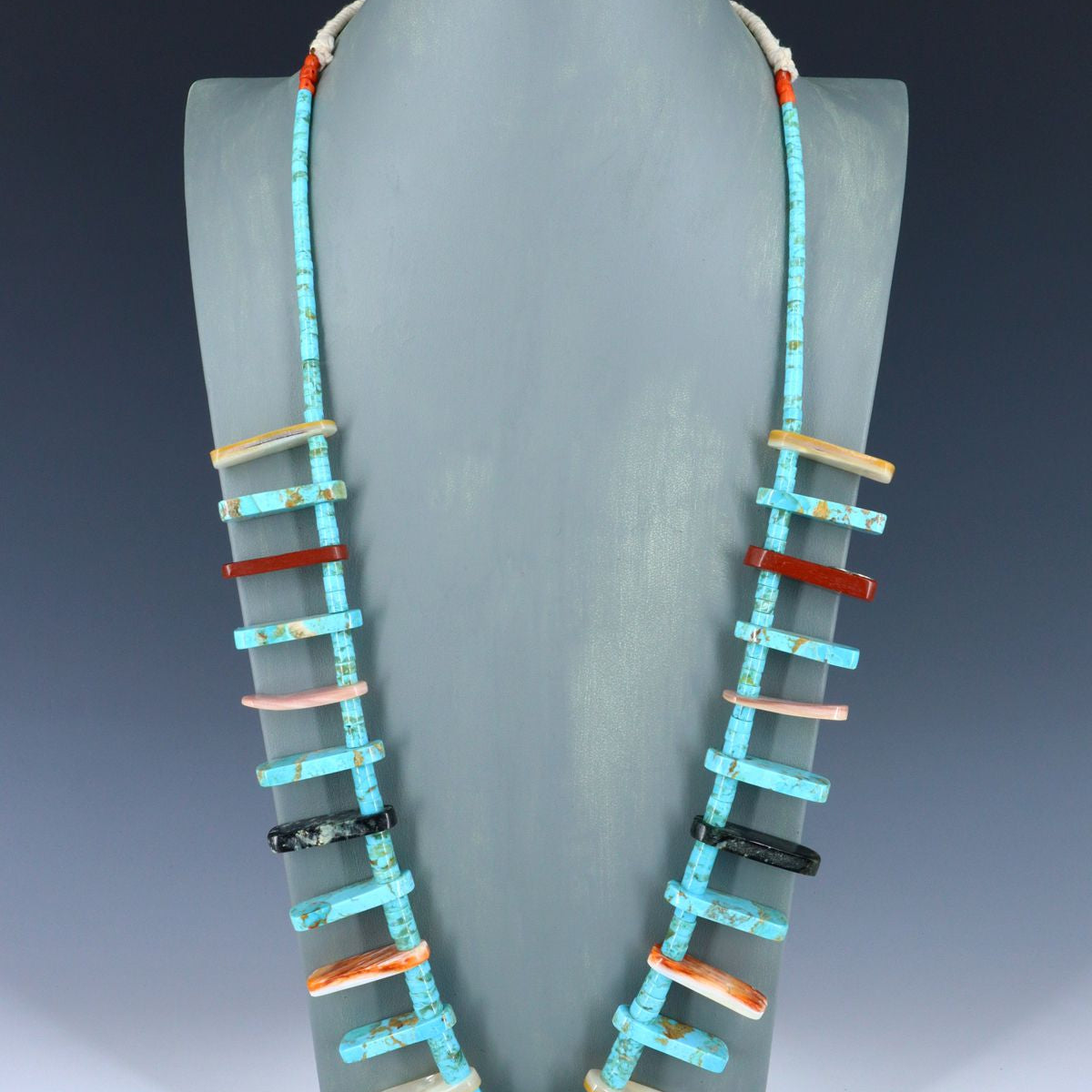Native American Jewelry Single Strand Turquoise Multistone Tab Necklac ...