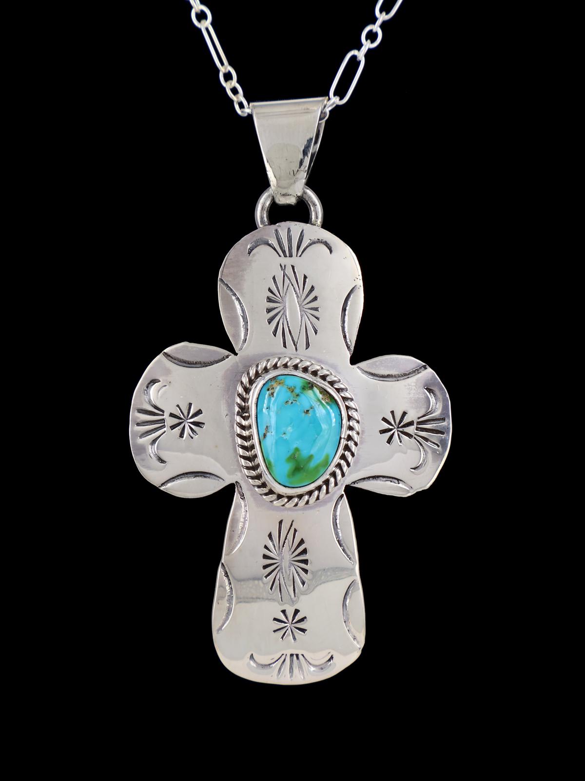 Native American Jewelry Turquoise Cross Pendant – PuebloDirect.com
