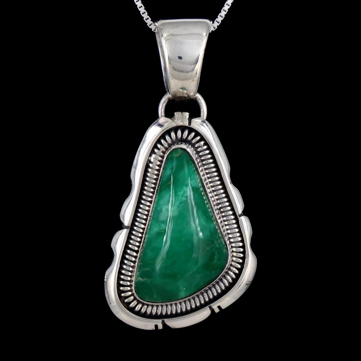Native American Broken Arrow Variscite Sterling Silver Pendant ...