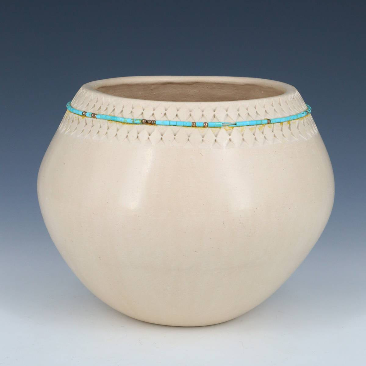 Isleta Pueblo Inlaid and Incised Hand Coiled Pottery – PuebloDirect.com