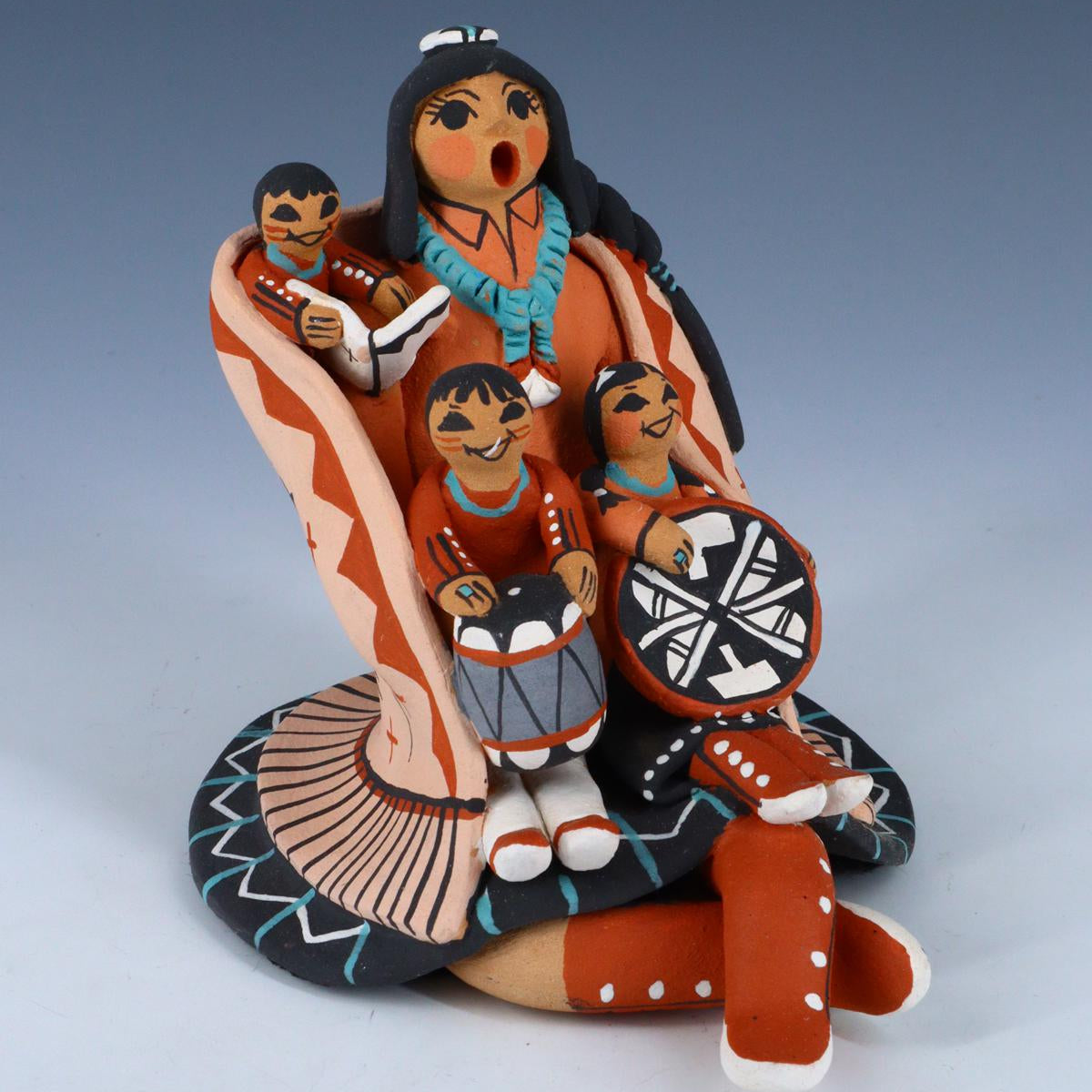 Jemez Pueblo Pottery Three Baby Storyteller – PuebloDirect.com