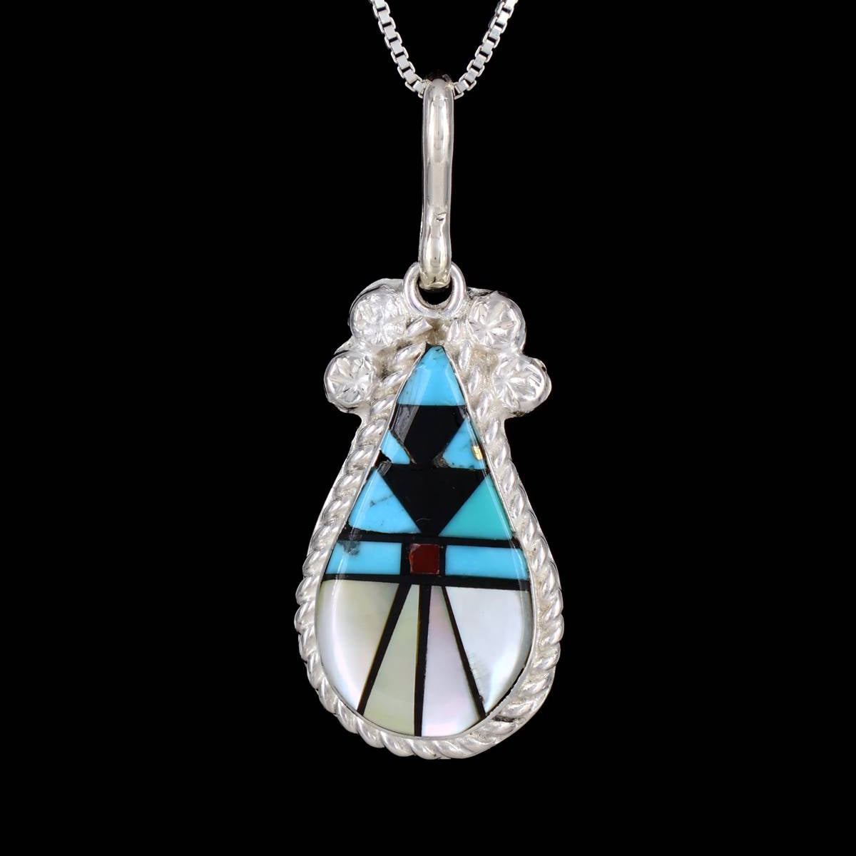 Native American Jewelry Zuni Inlay Pendant – PuebloDirect.com